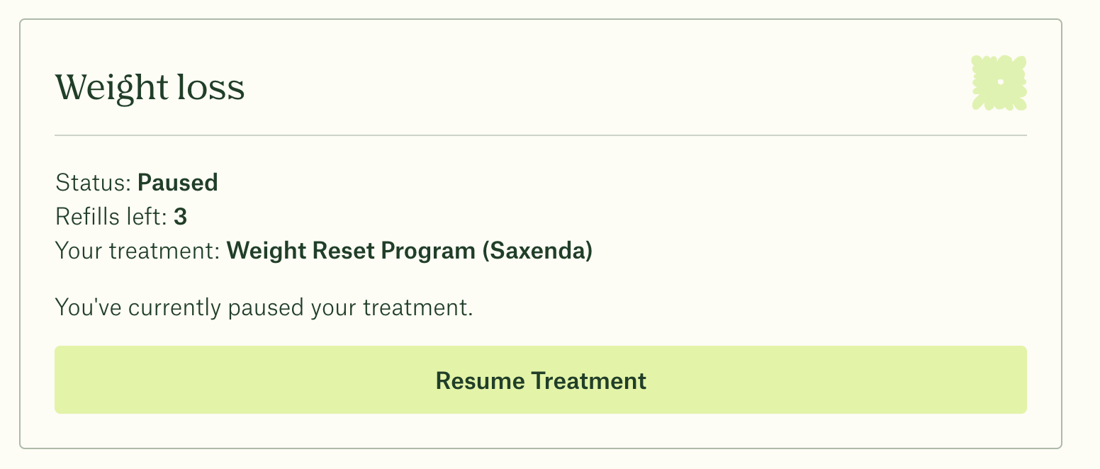 How do I restart/resume my treatment plan? – Juniper